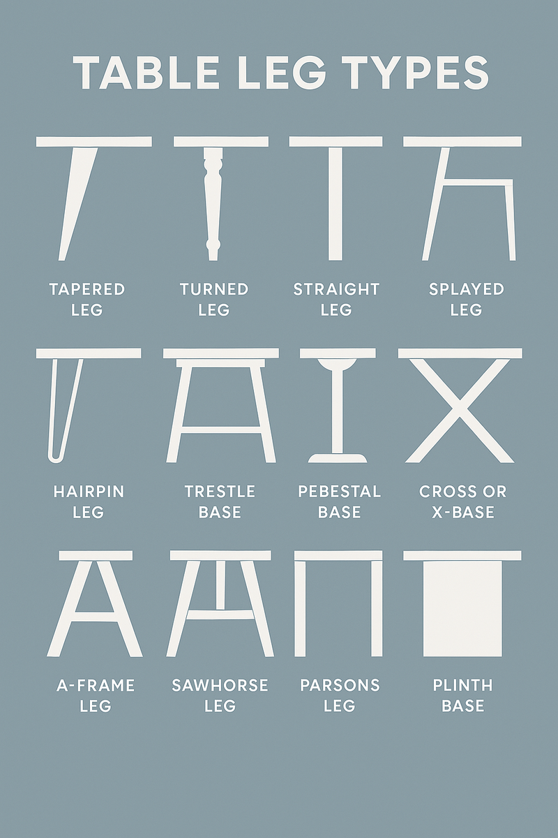 Table Leg Types Visualized – Omba