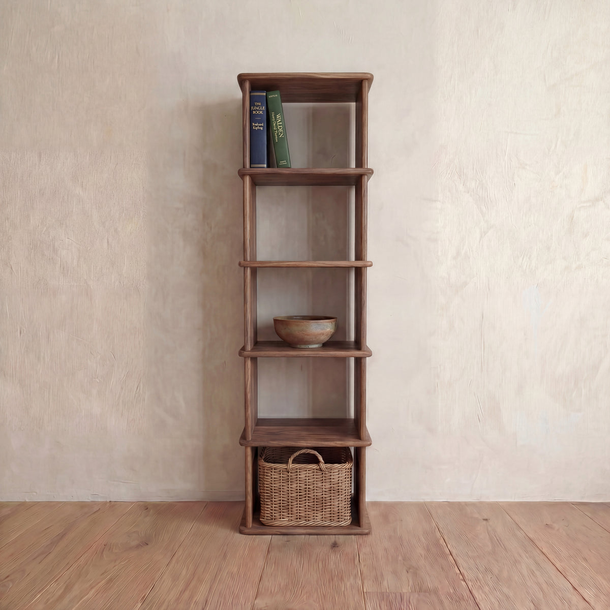 Narrow Bookshelf in Walnut | Solid Wood Furniture | Omba